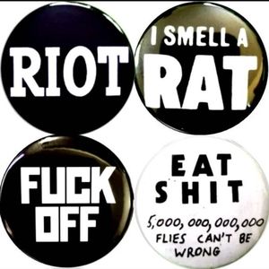 Unlisted | Accessories | Rude Punk Set Of 4 New Large 225 Inch Pins ...